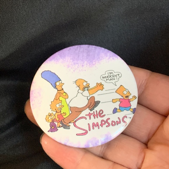 Vintage | Jewelry | Vinage 8s Bart The Simpsons Button 14 Wide | Poshmark